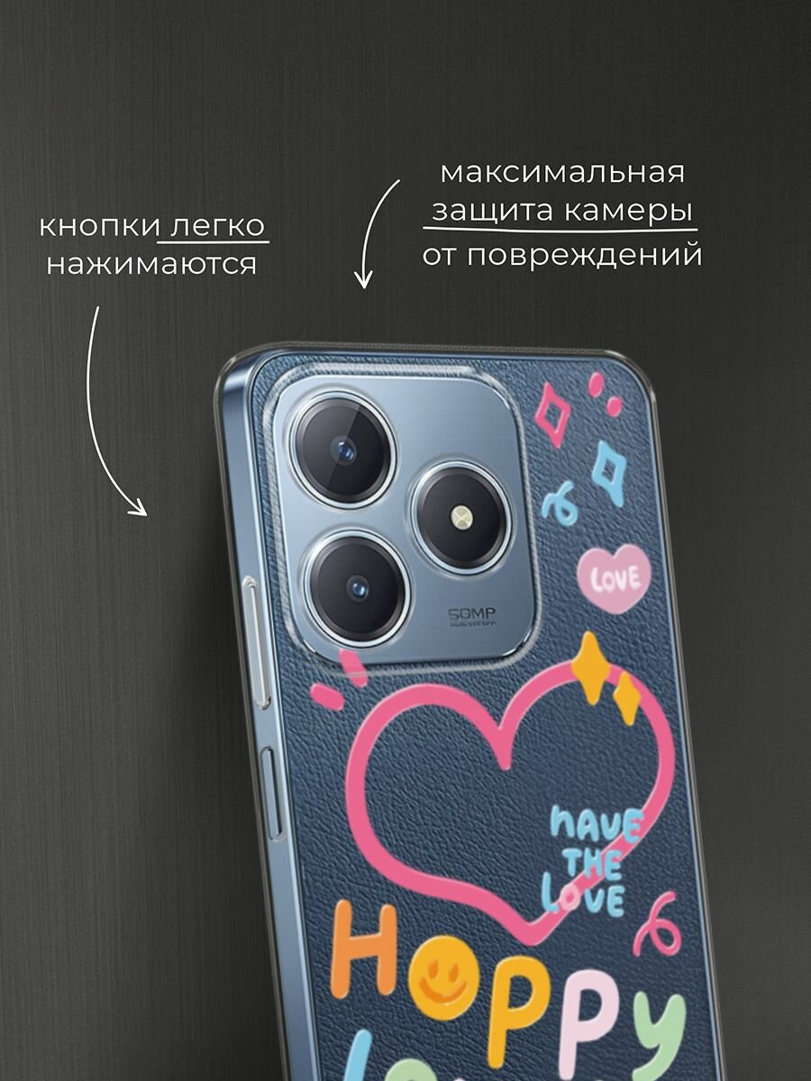 Чехол на Realme C63 / Реалми С63 с принтом "Happy lovely 2" — фото 1