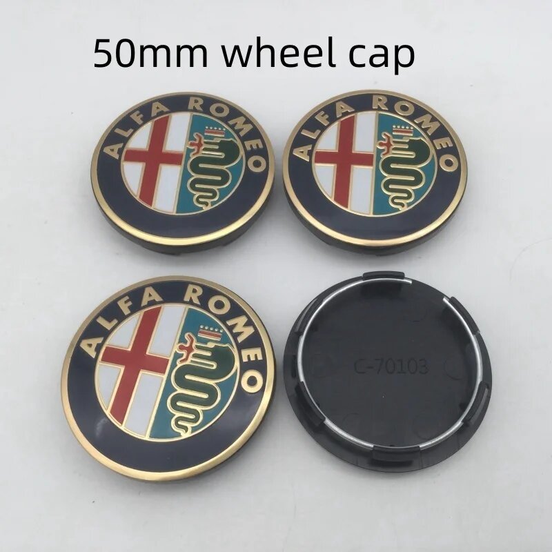 4 шт. 3D 50 мм для Alfa Romeo 147 156 159 эмблема автомобиля ступица колеса 50mm Gold cap