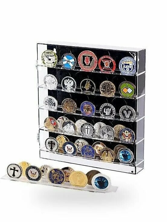 Акриловая витрина для монет и медалей, 5 слоёв, 26x30x4.9 см