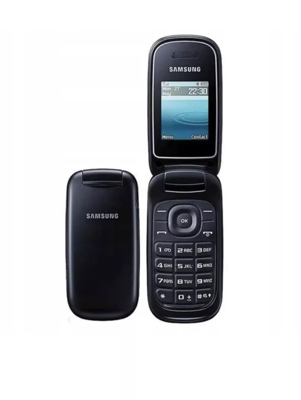 Телефон кнопочный Samsung GT-E1272 раскладушка с 2 sim, чёрный (Black)