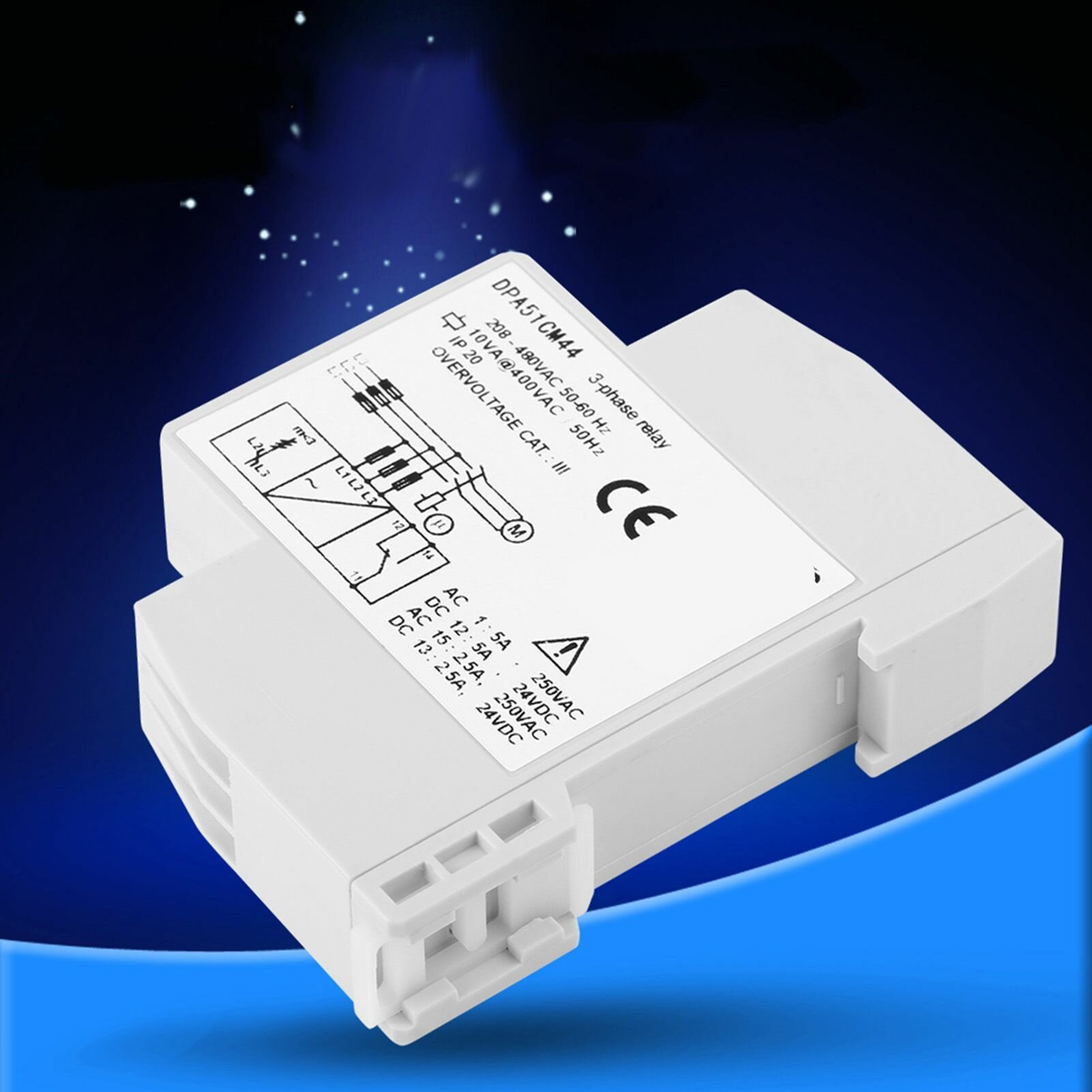 DPA51CM44 3-фазное реле контроля последовательности фаз, 208 480 В переменного тока