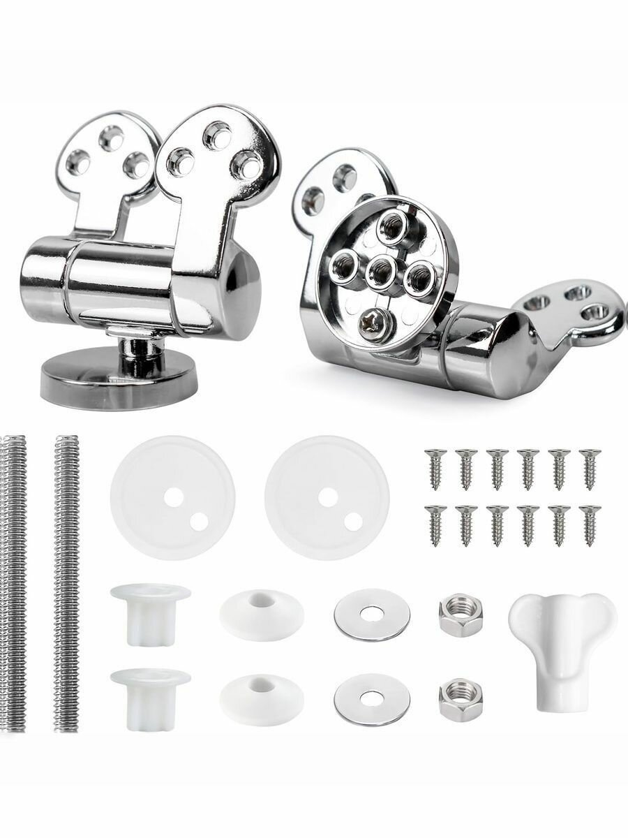 Петля для сиденья унитаза, фитинги с мягким закрыванием из цинкового сплава, сменная петля с фурнитурой и запасными частями, для большинства деревянных сидений