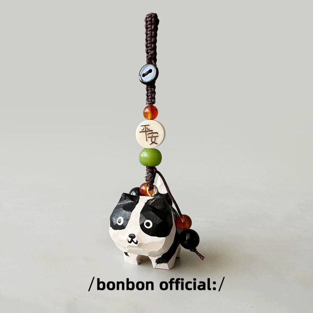 Ручная резьба по дереву, милый брелок с изображением собаки бордюр-колли, тканый брелок для ключей, школьная сумка,