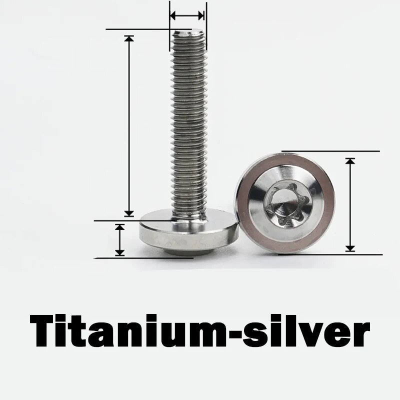 Титановые болты M4 M5 M6 M8 длиной 10-60 мм Torx M5x10mm, Titanium-silver