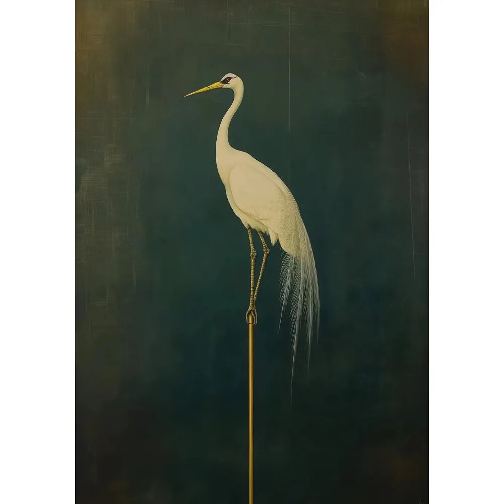 Японский винтажный художественный принт на холсте с изображением журавлей и VA561, 40x60cm-unframed