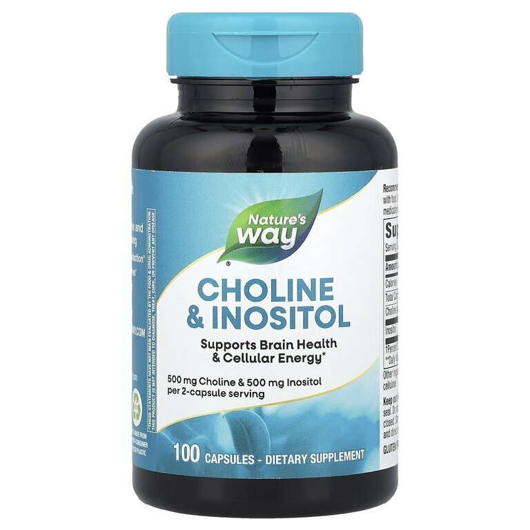 Nature's Way, Choline&Inositol, Холин и инозитол, 1000 мг, 100 капсул