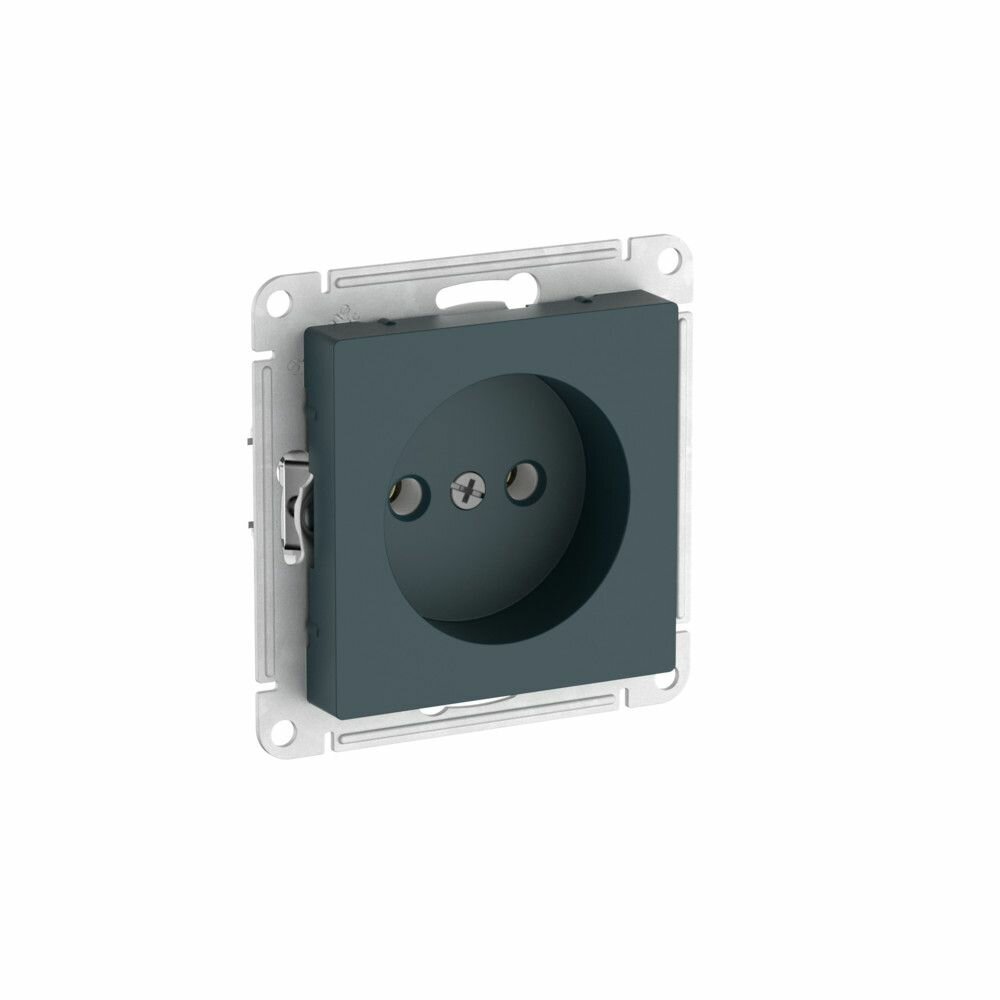 Розетка наружная Systeme Electric Atlasdesign, без заземления, без шторок, 16А, быстрозажимные клеммы, изумруд