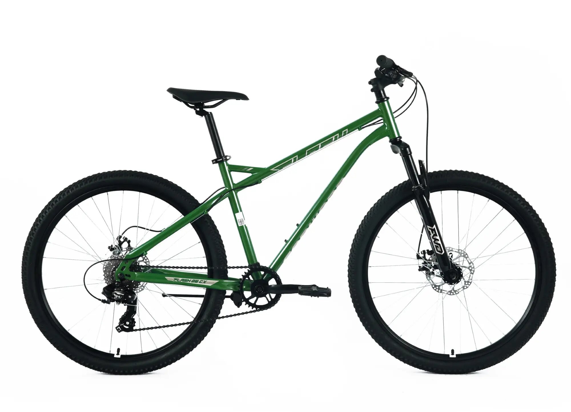 Велосипед FORWARD FLASH CX 26 (8ск, 17") 2025, зеленый/бежевый