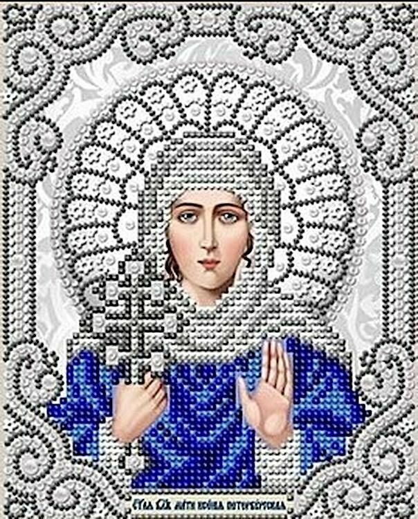 Рисунок на ткани Благовест "Святая Ксения в жемчуге" 14x17 см, Иконы Религия