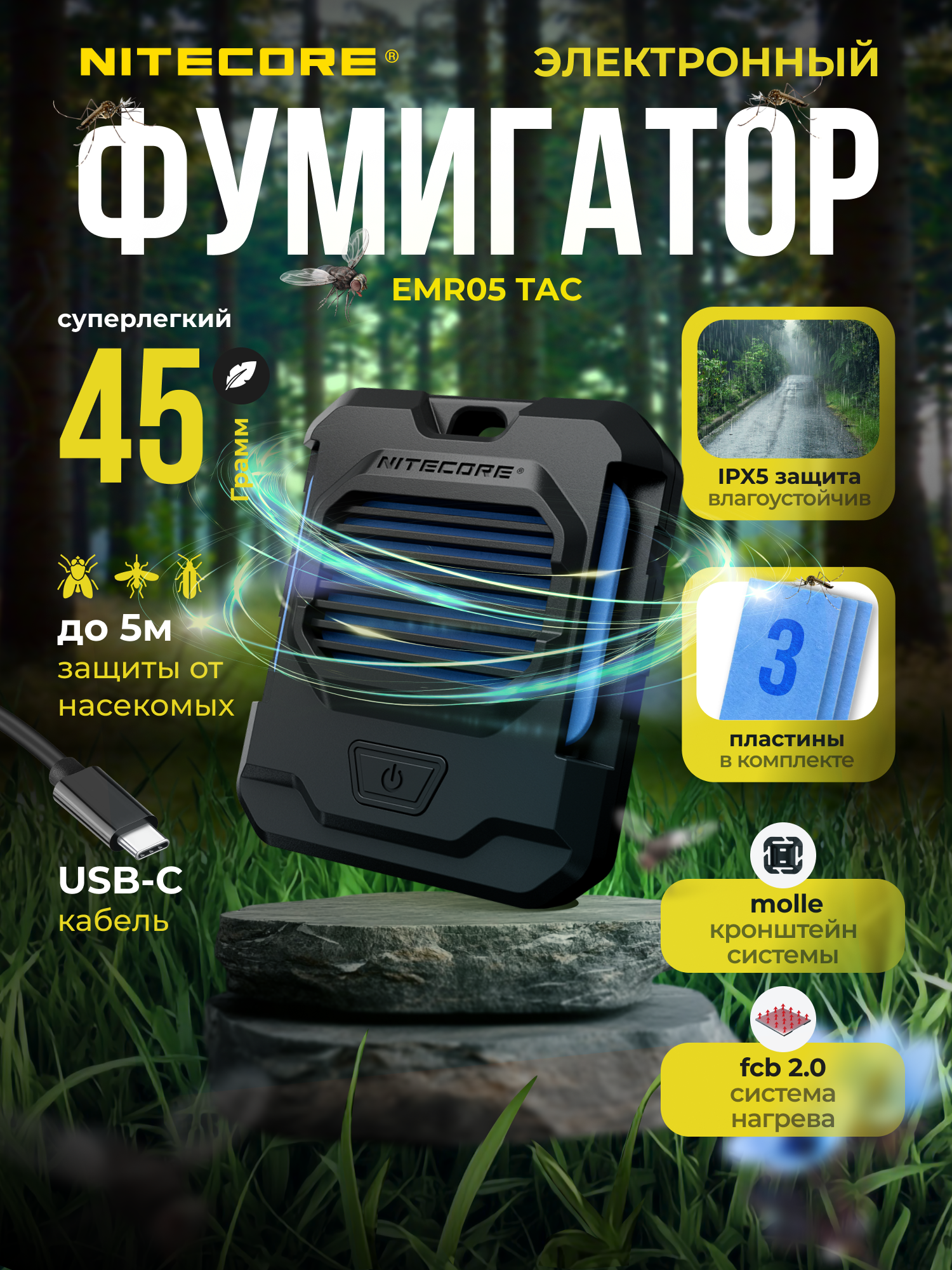 Фумигатор Nitecore EMR05 ТАС, USB-C