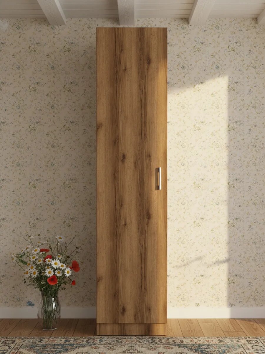 Шкаф пенал FRESTER деревянный распашной с полками в спальню, от производителя