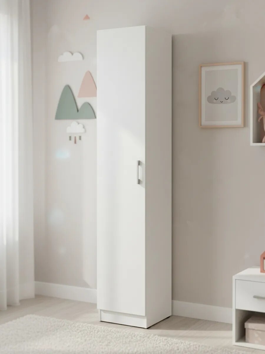 Распашной шкаф пенал FRESTER деревянный с полками на балкон, от производителя