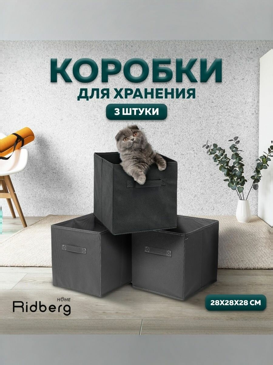 Набор коробок для хранения вещей Ridberg, 3 шт