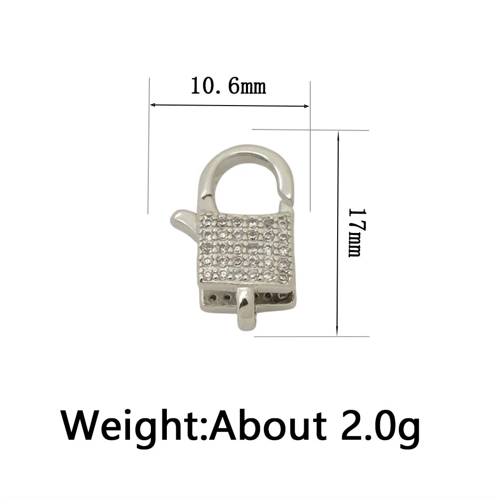 DIY принадлежности для изготовления ювелирных изделий застежка-лобстер медная инкрустация циркониевая цепочка браслет аксессуары из бисера Корона цветок сердце квадратная застежка