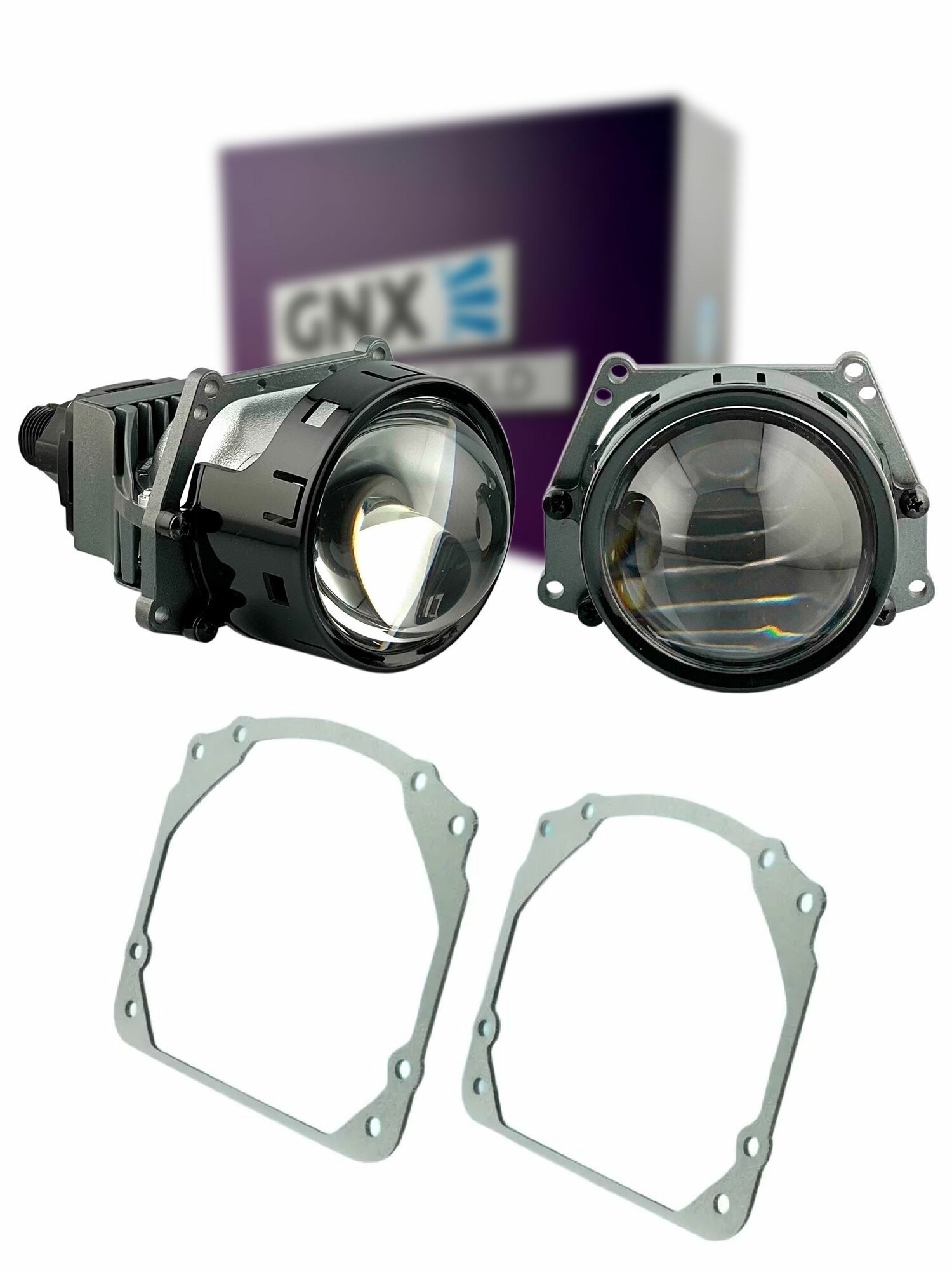 Bi Led линзы 6000k для JAC JS4 2020-2024 / Билед на Джак Джиес 4 / светодиодные 2 чипа, 3 дюйма / комплект с переходными рамками