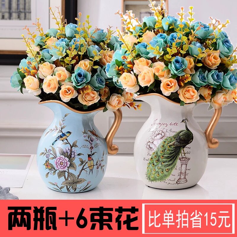 Керамические вазы для тумбы под телевизор, декор для гостиной, композиции из сухоцветов, скандинавские украшения для