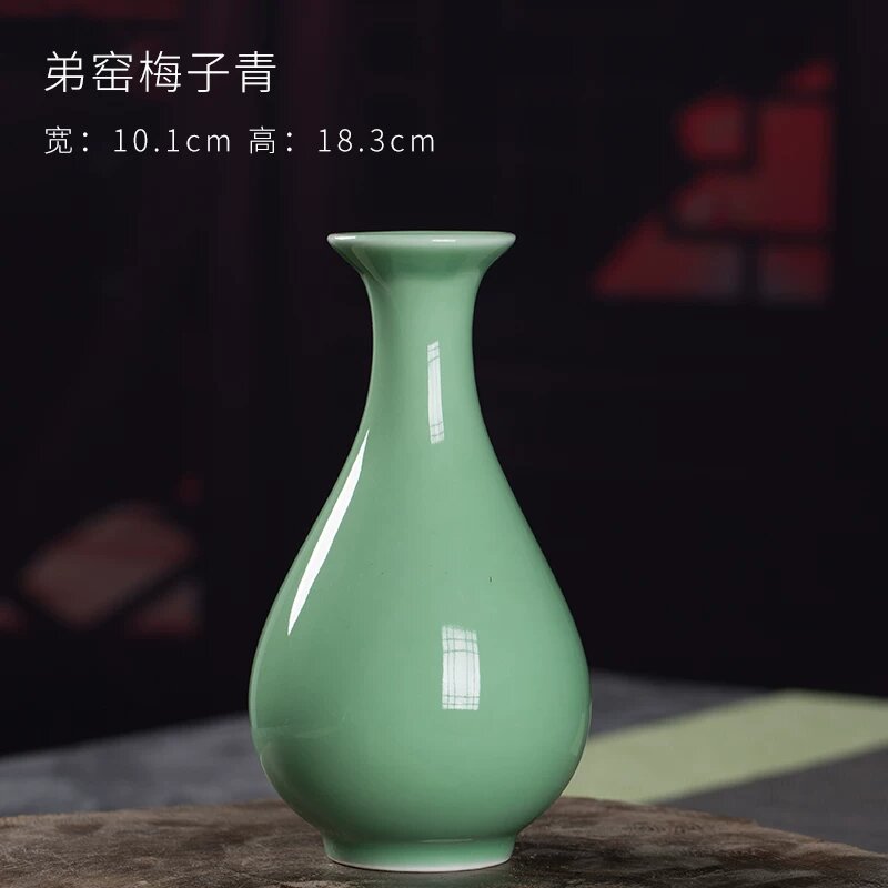 Ваза из лонцюаньского целадона, простой и креативный декоративный сосуд для цветов в гостиной, керамическая гидропонная
