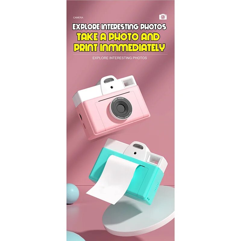 Детская фотокамера моментальной печати BlueGreen