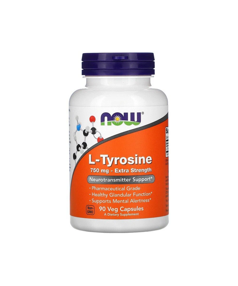 NOW Foods L-Tyrosine 750 mg, НАУ фудс L-Тирозин 750 мг 90 капсул