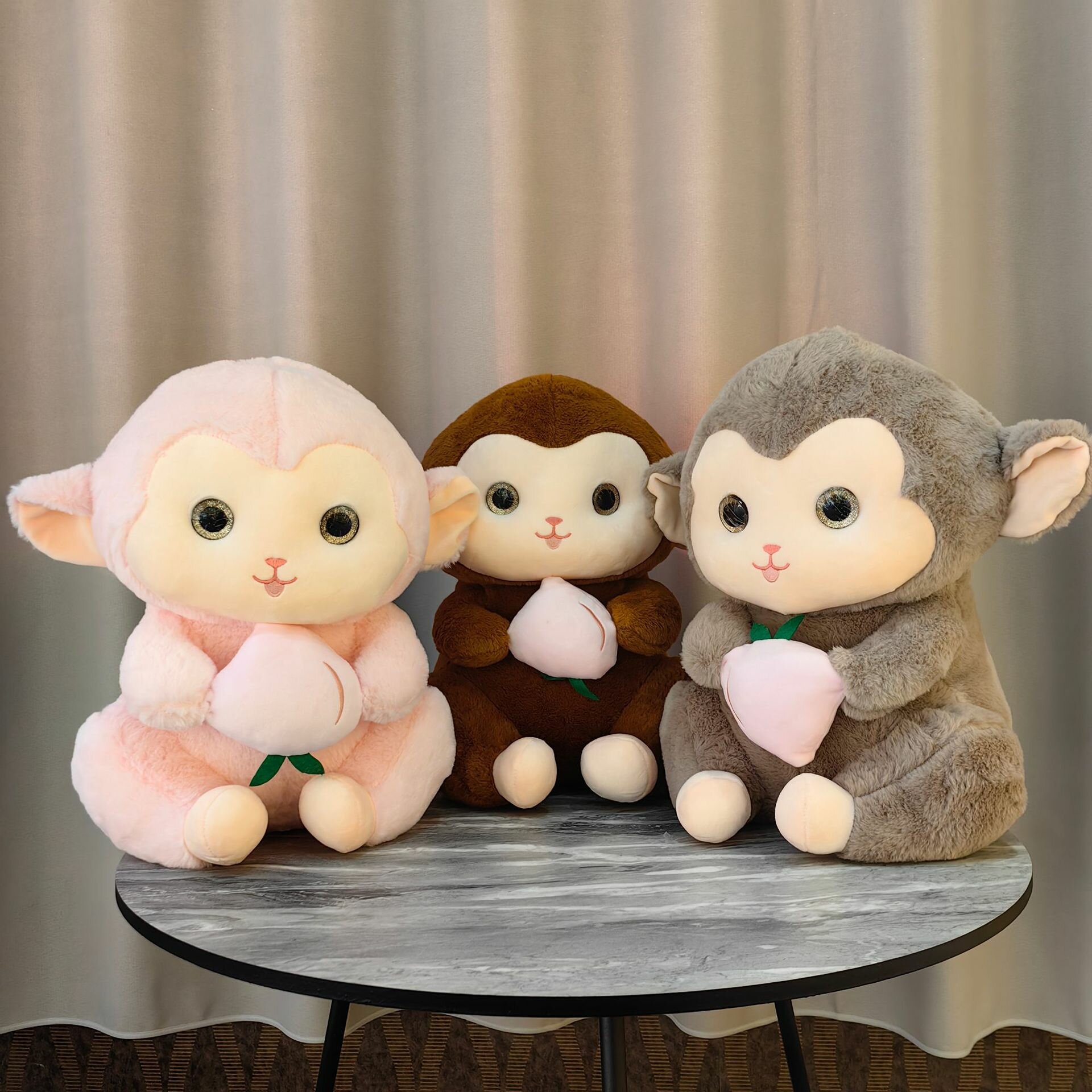 15-дюймовая плюшевая игрушка захватывает машину для выкупа кукол оптом Обезьяна с персиком (серый)_15inch Пик (без