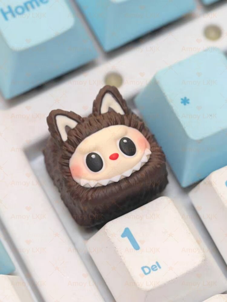 Кейкапы для механической клавиатуры-Лабубу, смоляной кейкап ручной работы, Стиль B, Коричневый