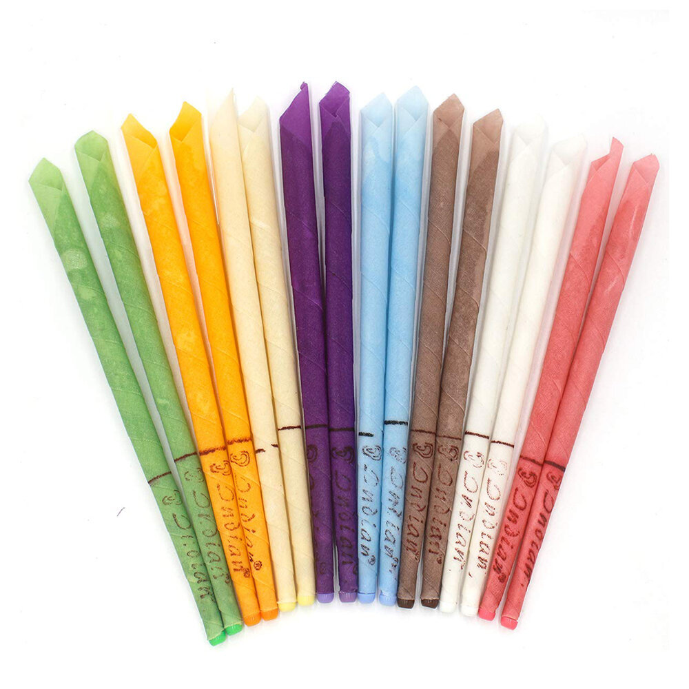 16pcs Свечи для ушей для удаления серы therapy care candling cone candle, материал воск натуральный, размер упаковки 23.5*8*6cm, вес 160g, в комплект входят 5 подставок для ушей