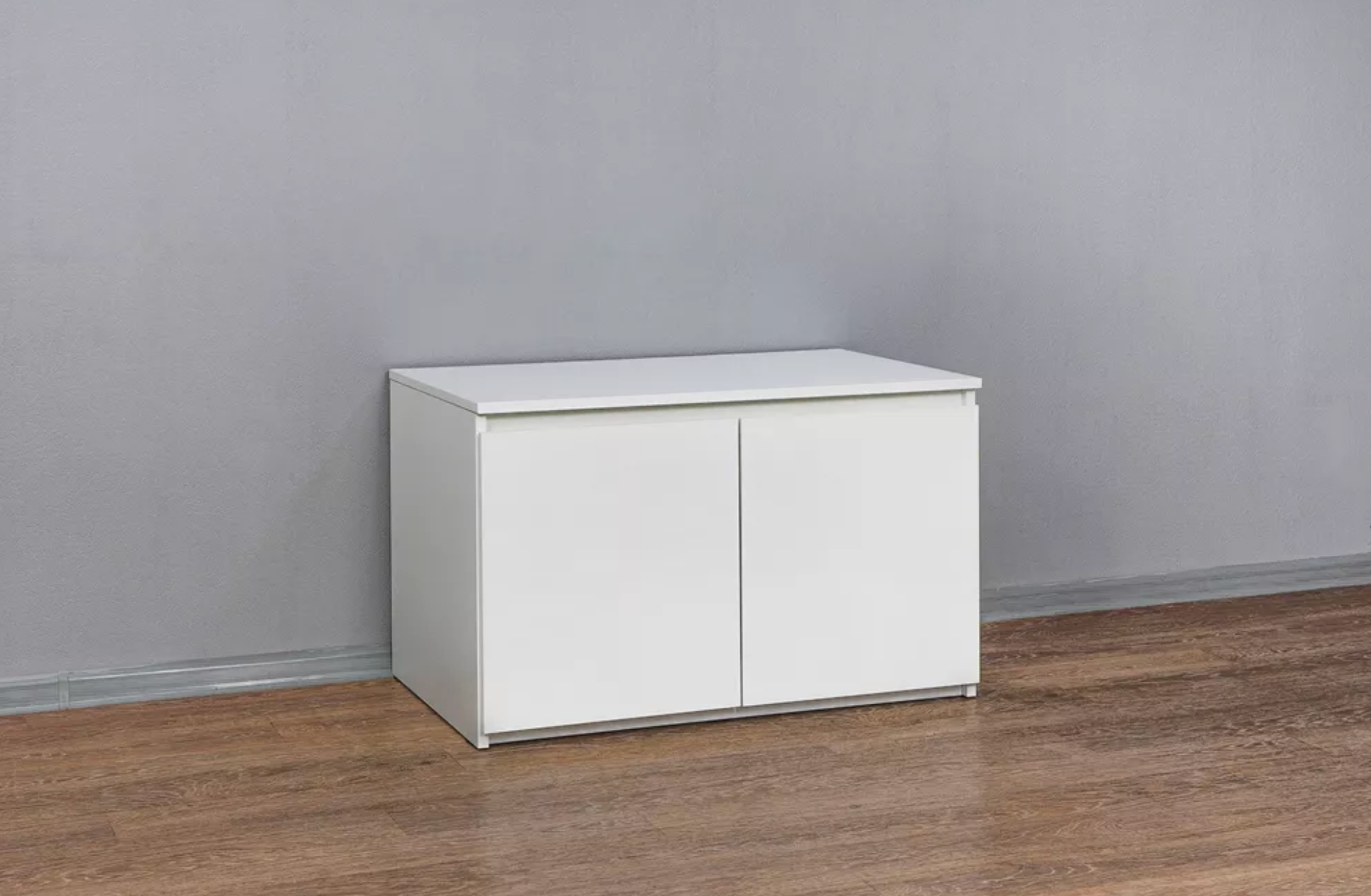 Тумба белая распашная 80 см (804х494х514 мм) две створки универсальная