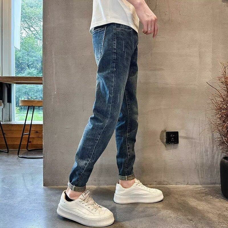 MON Мужские Джинсы Европейские Премиум Эластичные Слим Бизнес Хип-Хоп Деним, Размер_30