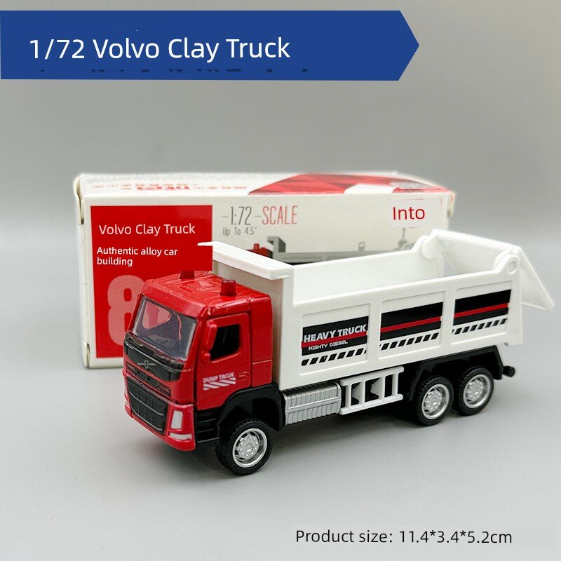 Модель грузовика-крана для мусора Volvo 1/72 шкала из сплава для коллекционеров, литой инженерный транспорт