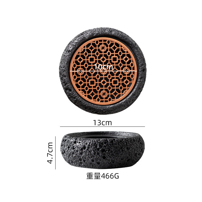 Интернет-знаменитость, метеоритная планета, креативная специальная молекулярная гастрономия, вулканическая каменная тарелка, тарелка с сухим льдом, артистическая японская стильная обеденная тарелка