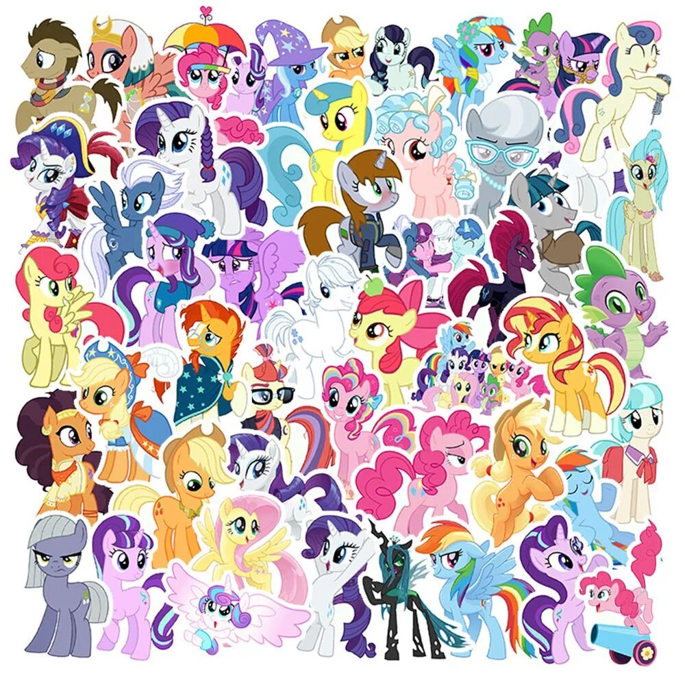 50 шт. Наклейки Пони Водостойкие виниловые наклейки для ноутбука и бутылки воды