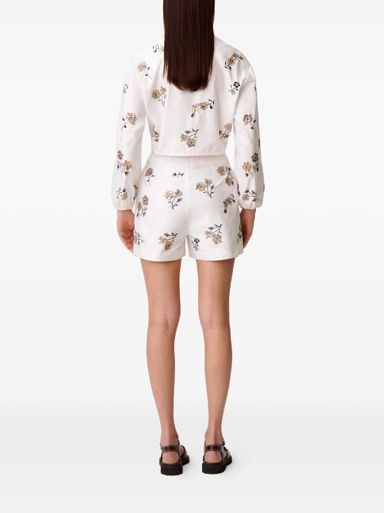 Шорты CLAUDIE PIERLOT, размер 42, бежевый/белый — фото 1