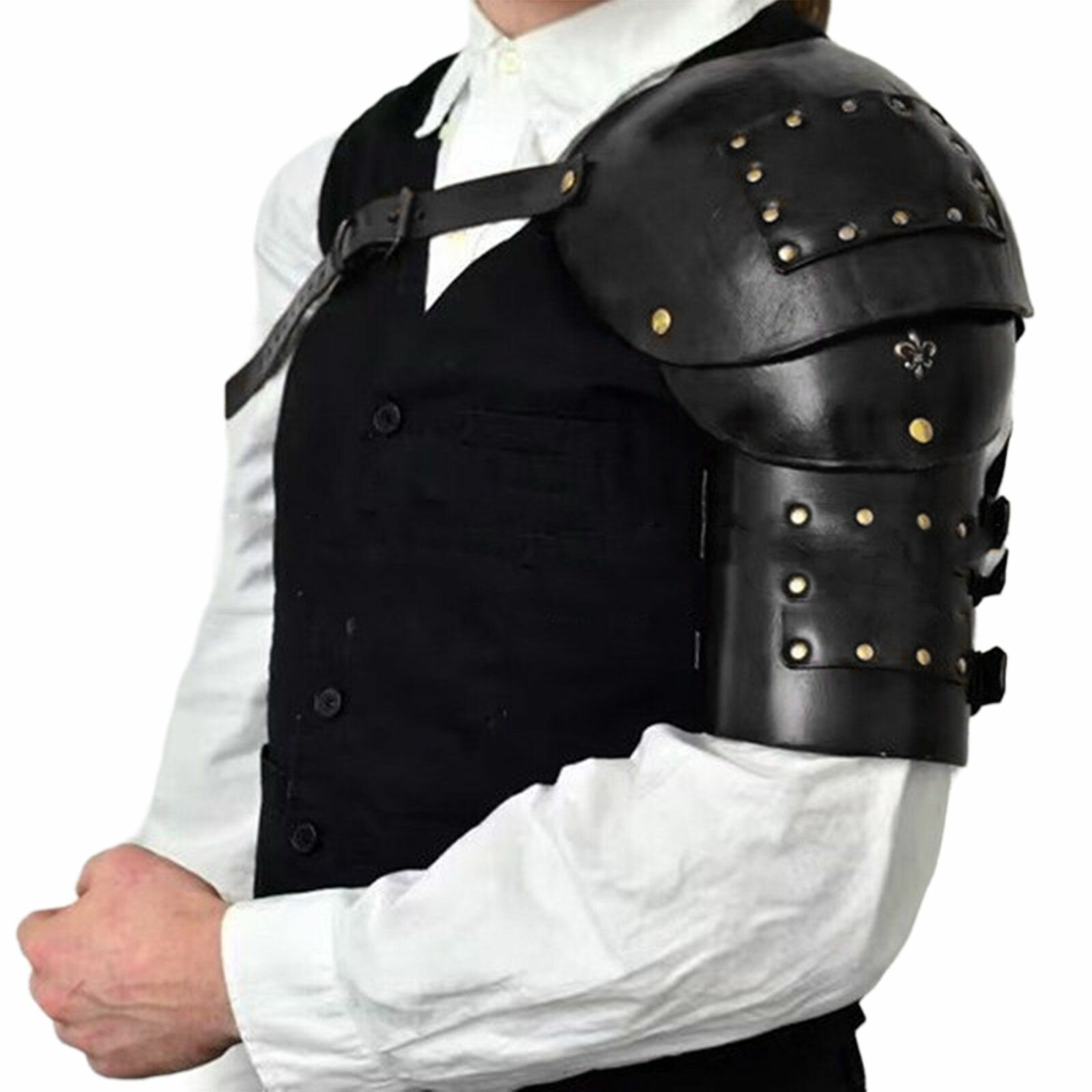 Средневековые доспехи викингов с одним плечом Наплечник из искусственной кожи Косплеи рыцарей-воинов