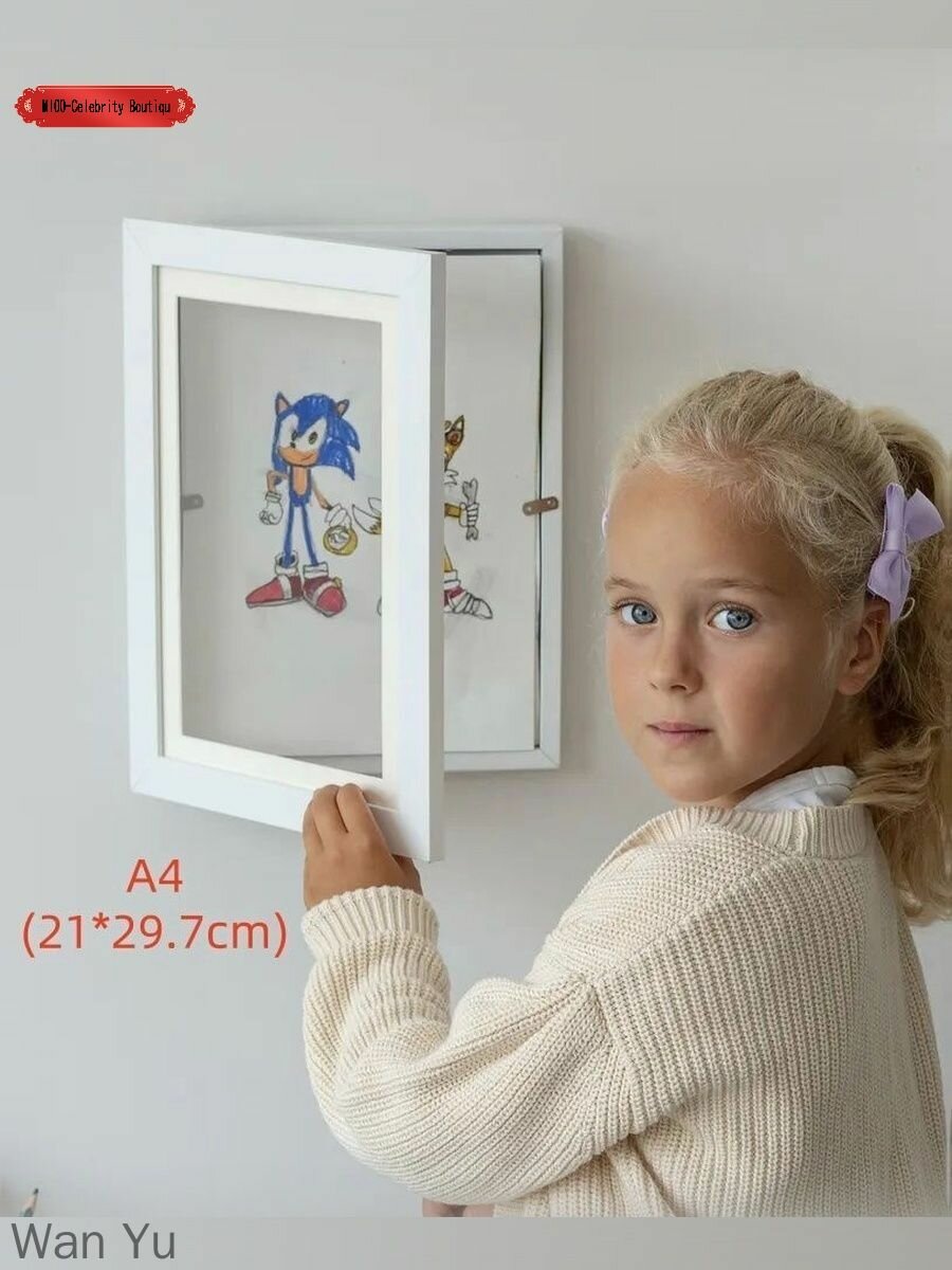 Открывающаяся глубокая рамка накопитель А4 для рисунков, 150 фото