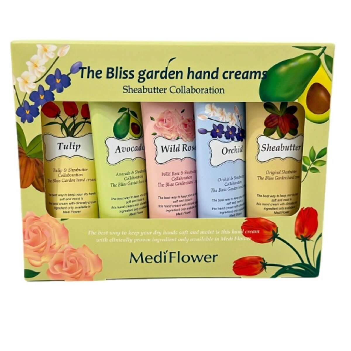 Medi Flower Подарочный набор кремов для рук (50х5шт) «Сад блаженства» The Bliss Garden Creams Set