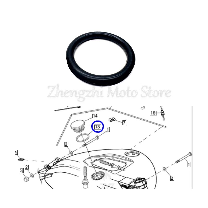 Уплотнительное кольцо (O-Ring) крышки топливного бака для Harley-Davidson FLFB FLD 103 FLHP FLHR KIG
