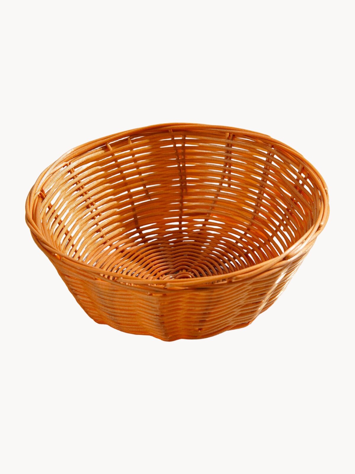 Корзинка для фруктов и хлеба Доляна «Капучино», 20×7 см, пластик, плетёная, коричневая