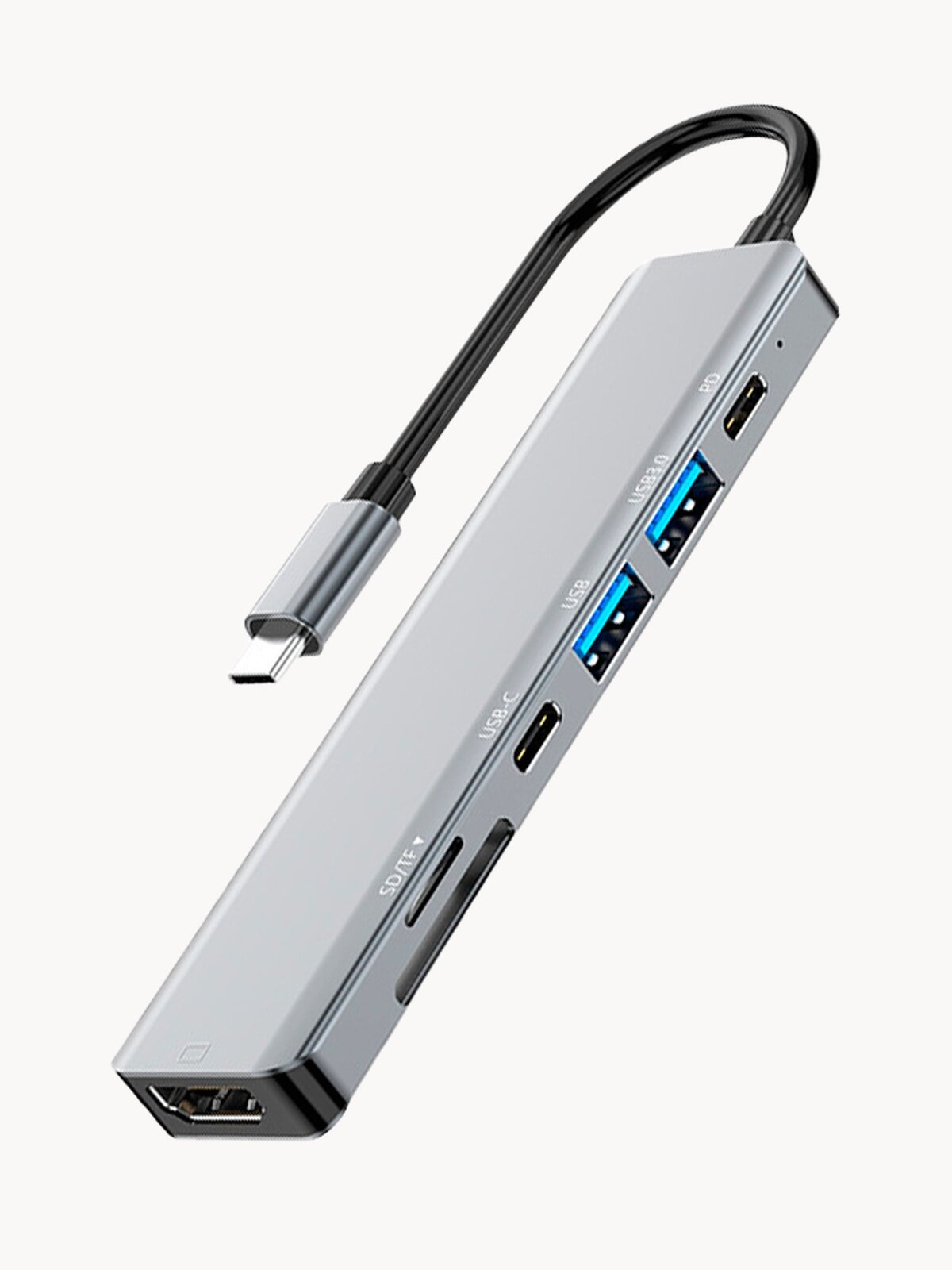 Type-C HUB для MacBook / USB разветвитель / HDMI адаптер / USB HUB 3.0 / USB 3.0, USB 2.0, HDMI, SD, Micro SD