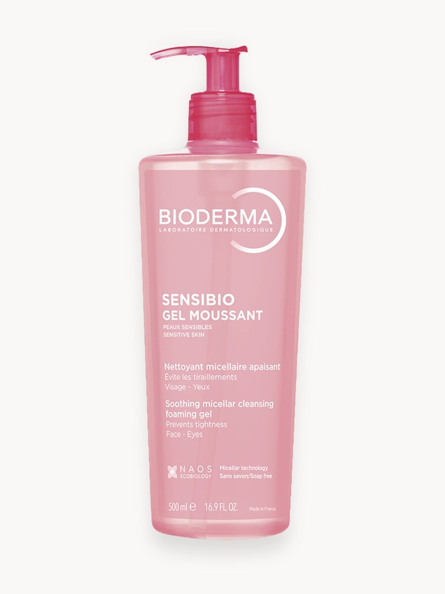 BIODERMA Sensibio Очищающий гель для умывания для нормальной и чувствительной кожи лица, 500 мл