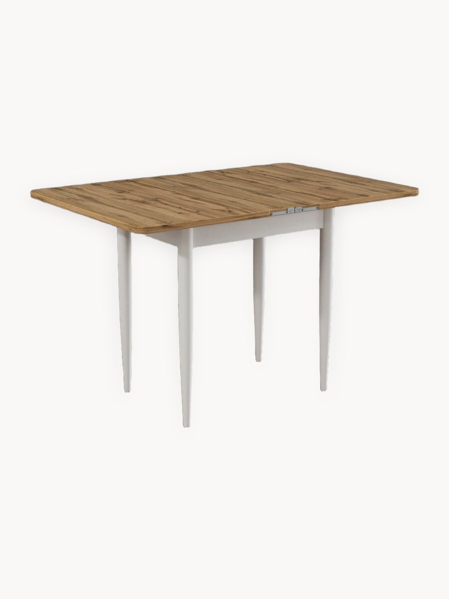 Стол кухонный раскладной FORTmeb Ломберный 78х58х75 см, Дуб Вотан, ноги белые конус