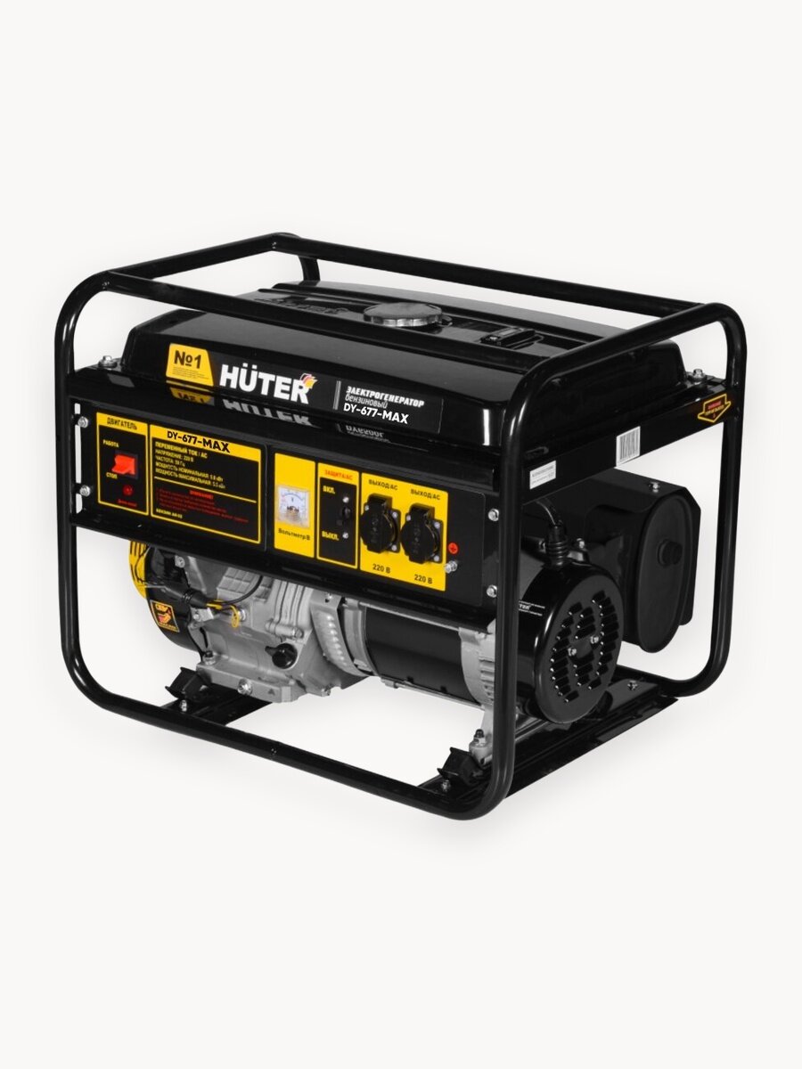 Генератор бензиновый, 5,5 кВт, Huter DY-677-MAX, с ручным стартером