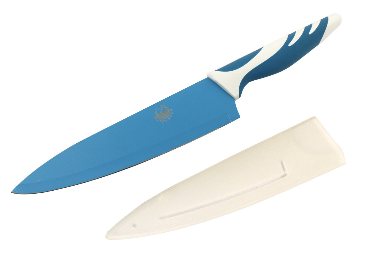 Поварской нож, с чехлом, универсальный, сталь, пластик, 20 см