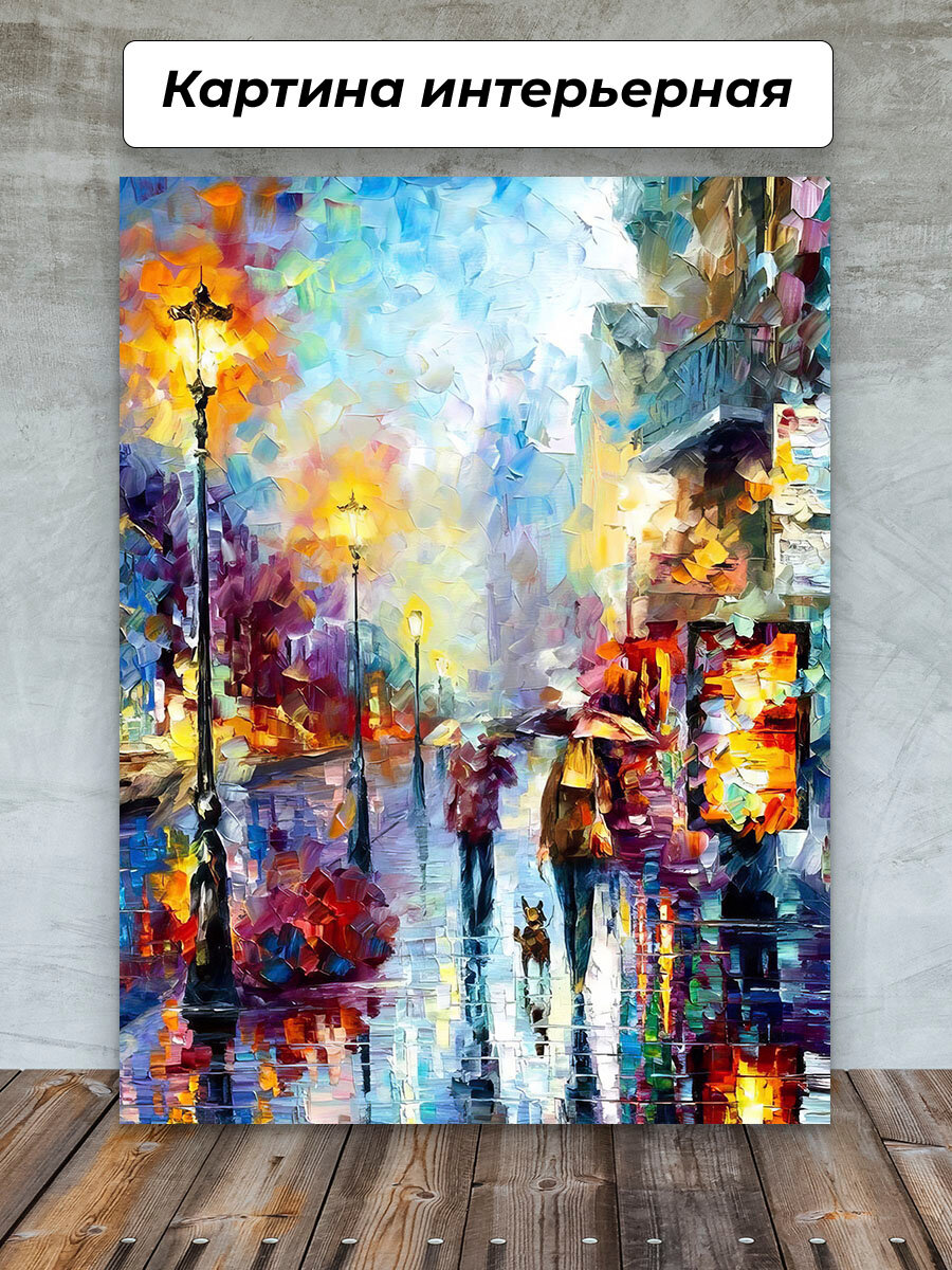 Картины для интерьера 40х60 Абстракция дождь краски
