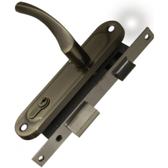 Замок цилиндровый в комплекте с ручкой Punto LOCKSET16. CRONA.4070-1 (KIT P16 4070 CRONA ) AB бронза