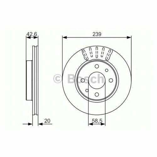 Тормозной диск передний Bosch 0986479082 для LADA 110, 111, Granta