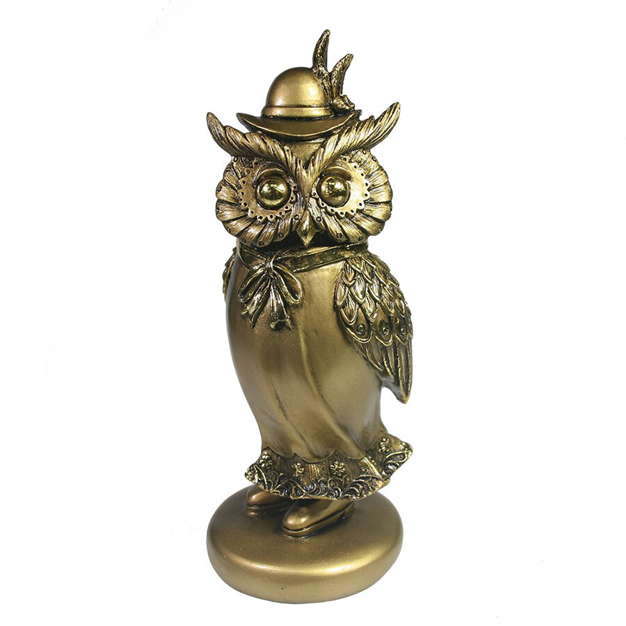 Статуэтка Сова в шляпке цв. золото, 8х8х20см KSMR-713894/D147