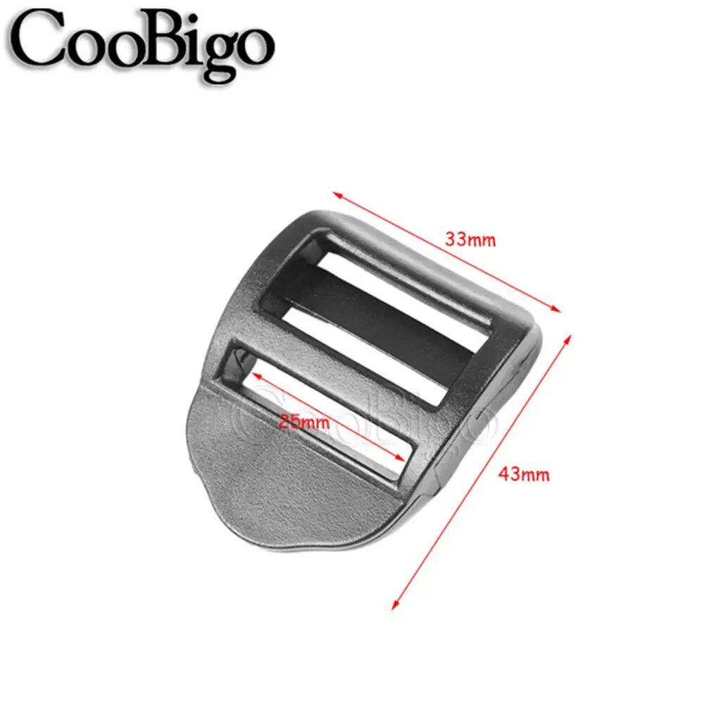 CooBigo слайдер для стропы 25 мм, 10 шт, черный