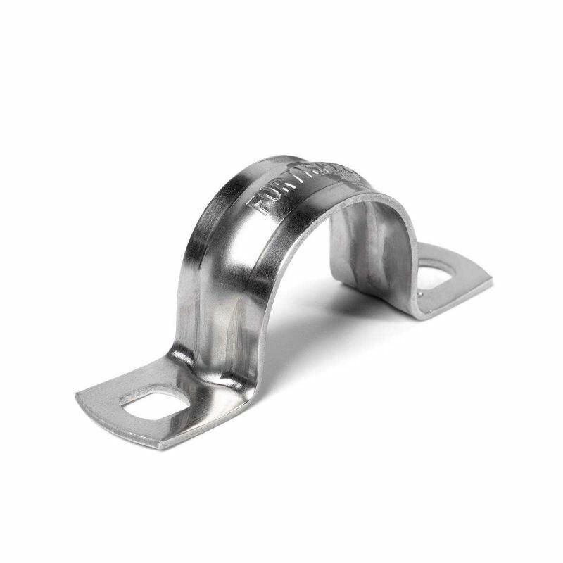 Набор крепежных скоб Fortisflex двухлапковые, диаметр 16-17 мм, металлические, оцинкованные, 100 шт