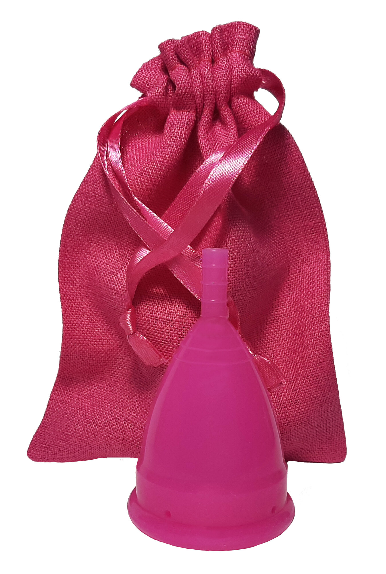 Менструальная чаша CupLee в льняном мешочке/цвет фуксия/ размер М / Многоразовое средство женской гигиены