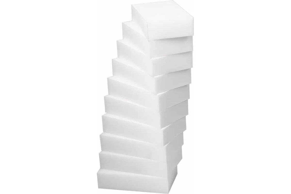 LAIMA Губка-ластик меламиновая для удаления пятен, комплект 10 шт, колорбокс, 606894